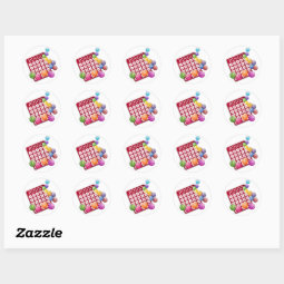 Bingo Game Classic Round Sticker | Zazzle