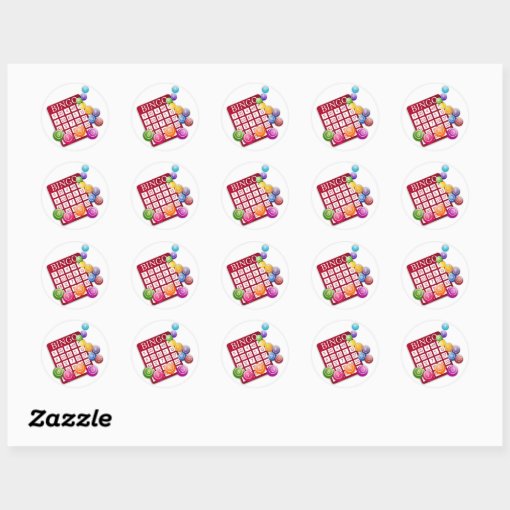 Bingo Game Classic Round Sticker | Zazzle
