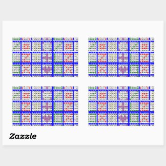 Bingo Game Patterns Large Grid Rectangular Sticker | Zazzle