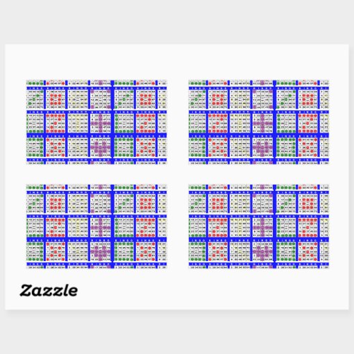 Bingo Game Patterns Large Grid Rectangular Sticker | Zazzle