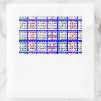 Bingo Game Patterns Large Grid Rectangular Sticker | Zazzle