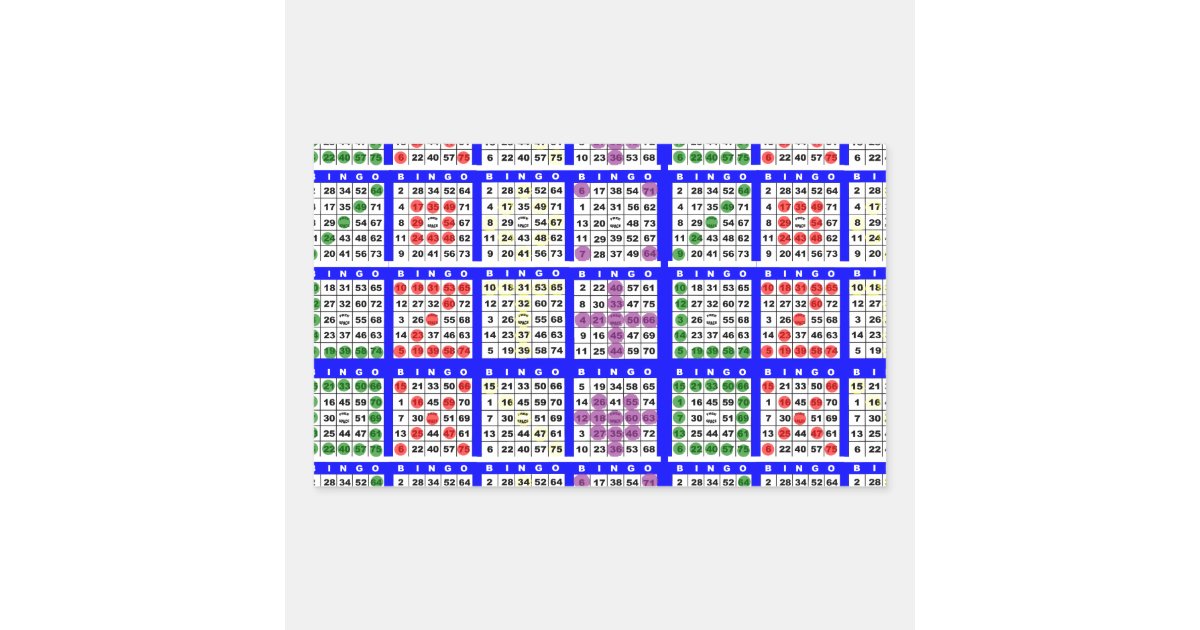 Bingo Game Patterns Large Grid Rectangular Sticker | Zazzle