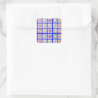Bingo Game Patterns Large Grid Square Sticker | Zazzle