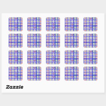 Bingo Game Patterns Large Grid Square Sticker | Zazzle