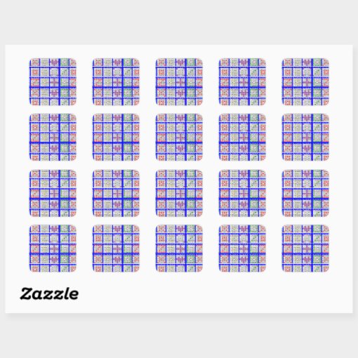 Bingo Game Patterns Large Grid Square Sticker | Zazzle