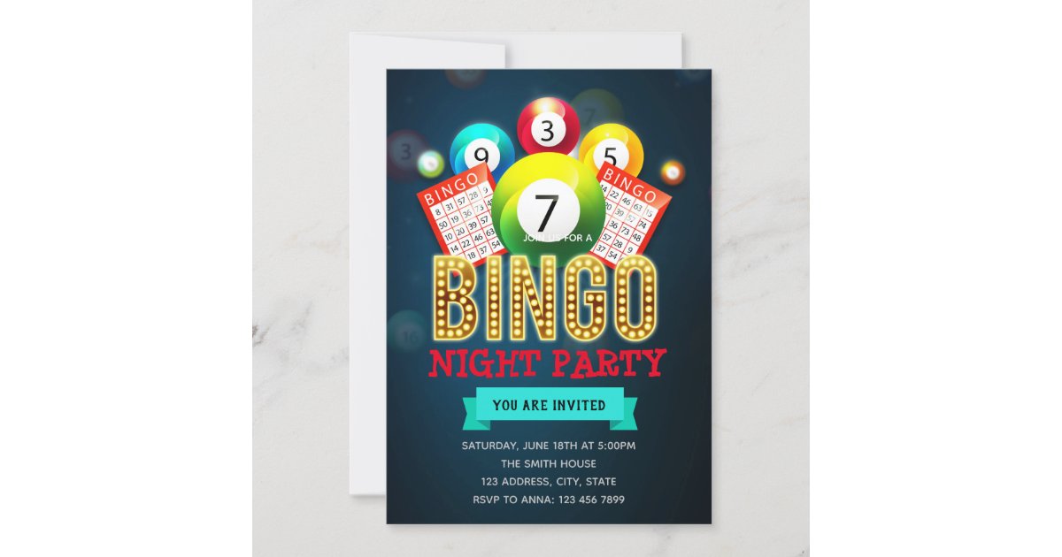 Bingo night party invitation | Zazzle