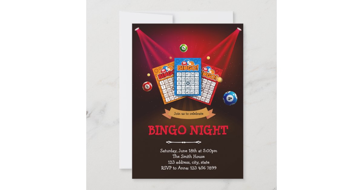 Bingo night theme invitation | Zazzle