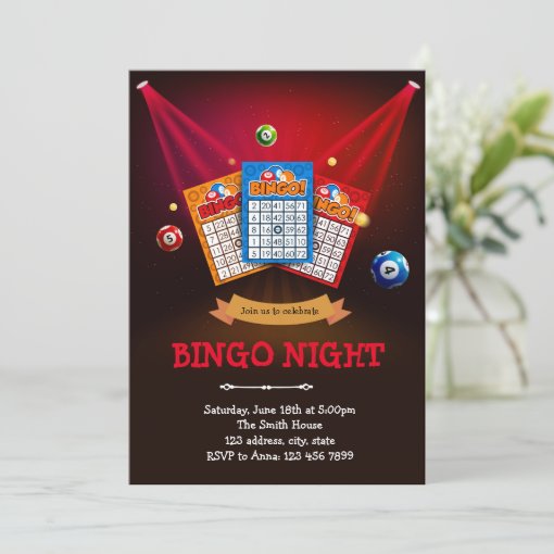 Bingo night theme invitation | Zazzle