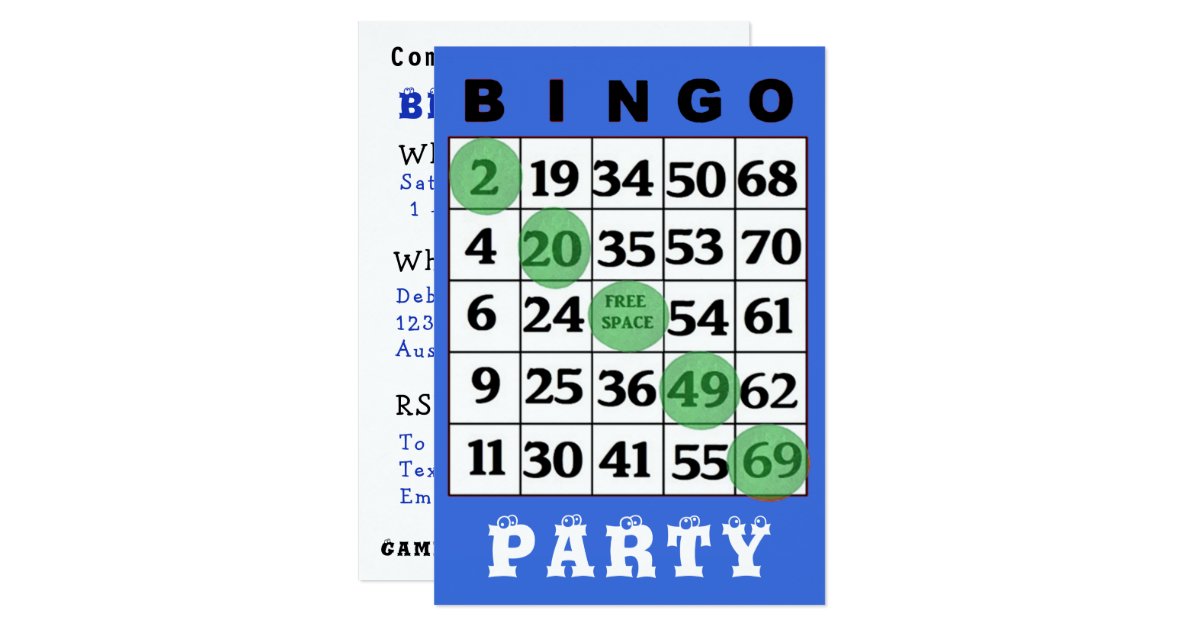 BINGO Party Invitation | Zazzle.com