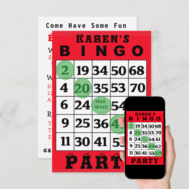 BINGO Party Invitation | Zazzle