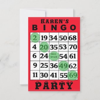 BINGO Party Invitation | Zazzle