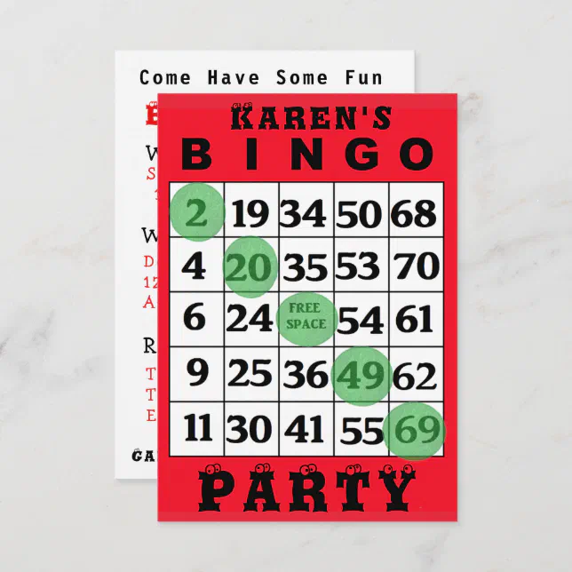 BINGO Party Invitation | Zazzle