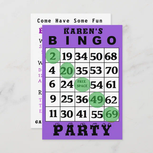 BINGO Party Invitation | Zazzle