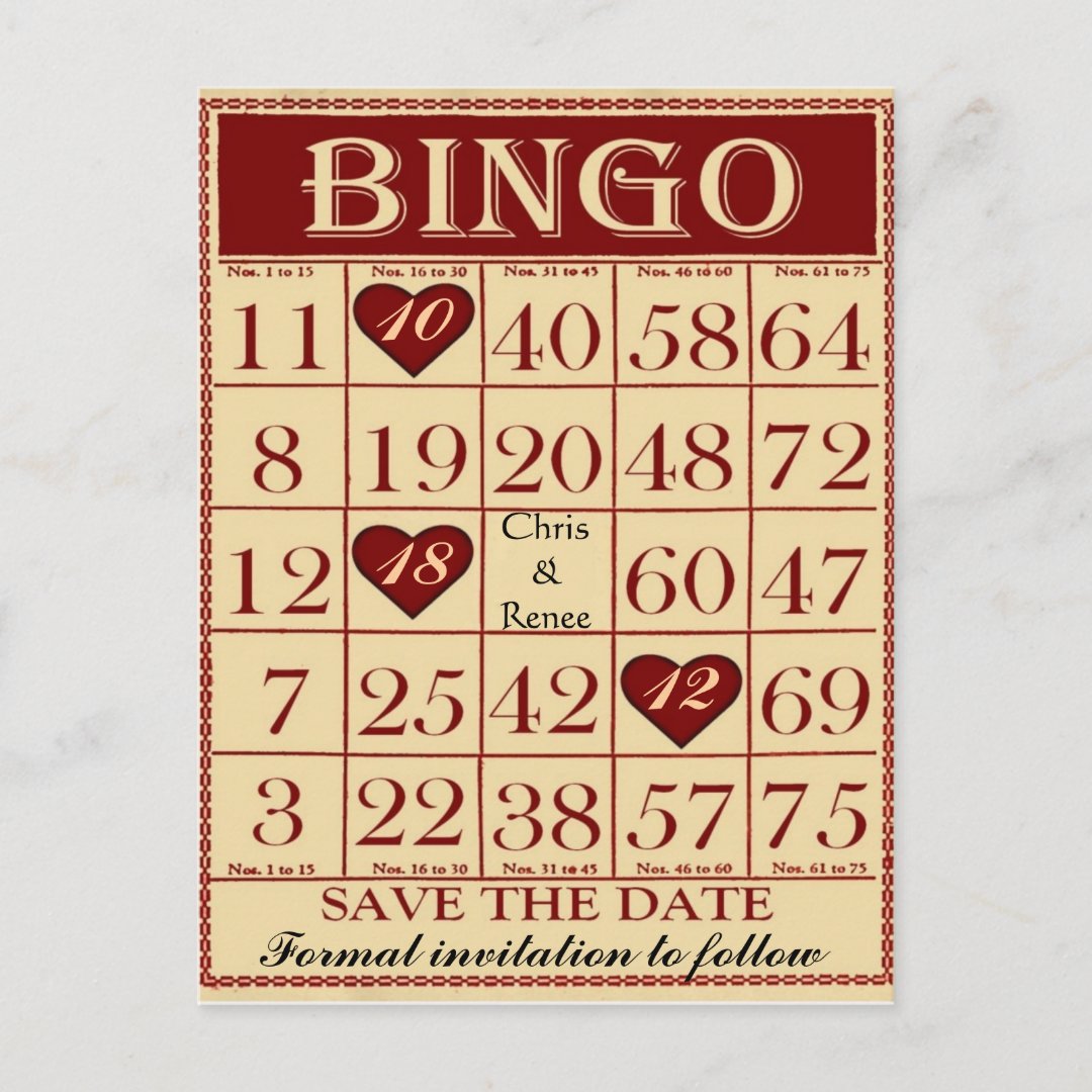 Bingo Save the Date Postcard | Zazzle