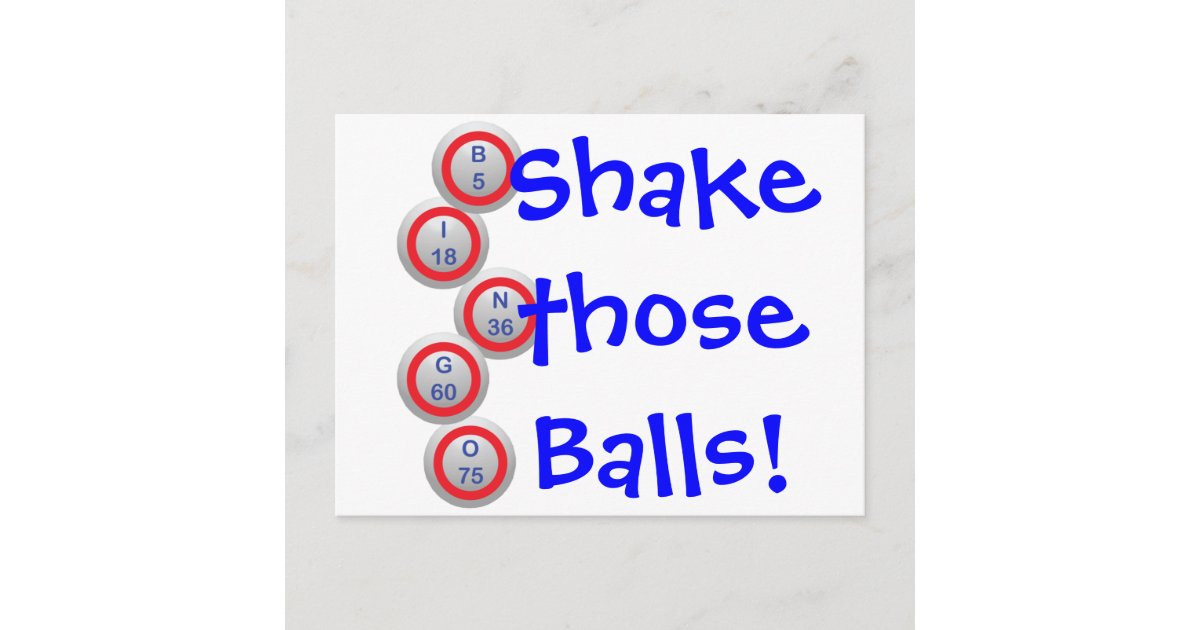 Bingo! Shake those Balls! Postcard | Zazzle