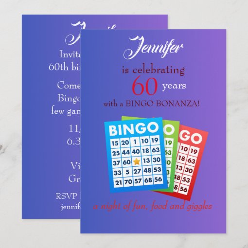 BINGO themed birthday party invitation | Zazzle