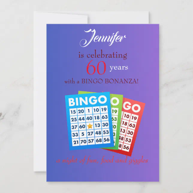 BINGO themed birthday party invitation | Zazzle