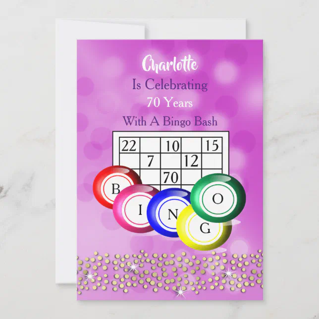Bingo Themed Party Fun Colorful Invitation | Zazzle