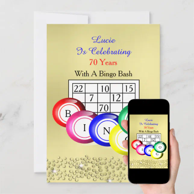Bingo Themed Party Fun Colorful Invitation | Zazzle