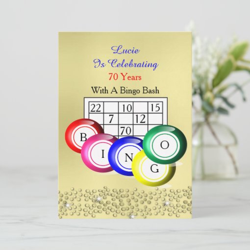 Bingo Themed Party Fun Colorful Invitation | Zazzle