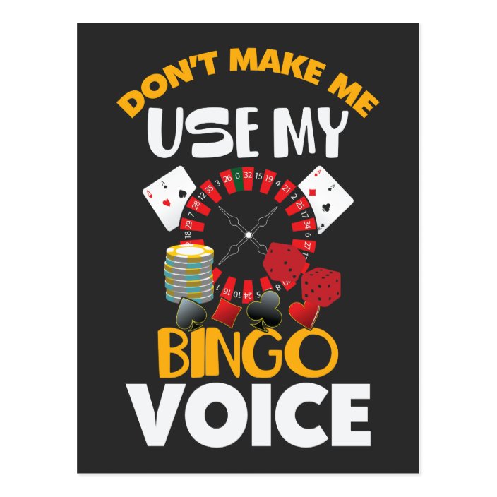Bingo Voice Funny Casino Gambler Bingo Player Postcard | Zazzle.com