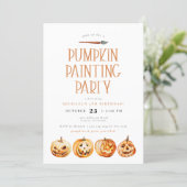 BINX Fall Halloween Pumpkin Painting Birthday Invitation | Zazzle