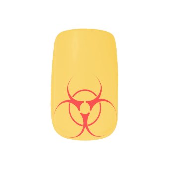 Bio-hazard Fingernails Cool Warning Sign Minx Nail Art | Zazzle