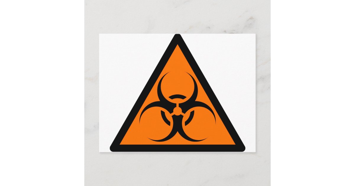Bio Hazard or Biohazard Sign Symbol Warning Orange Postcard | Zazzle