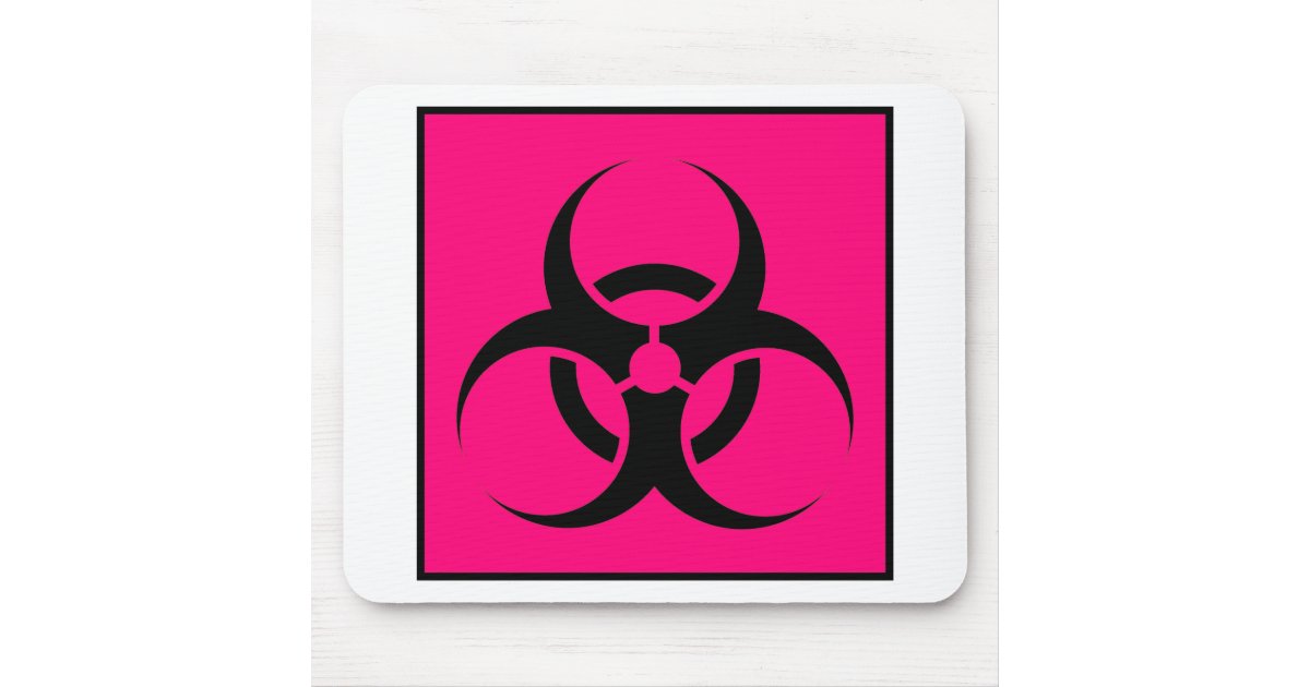 Bio Hazard or Biohazard Sign Symbol Warning Pink Mouse Pad | Zazzle