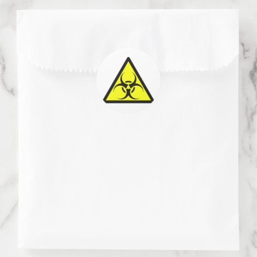 Bio Hazard or Biohazard Sign Symbol Warning Yellow Classic Round ...