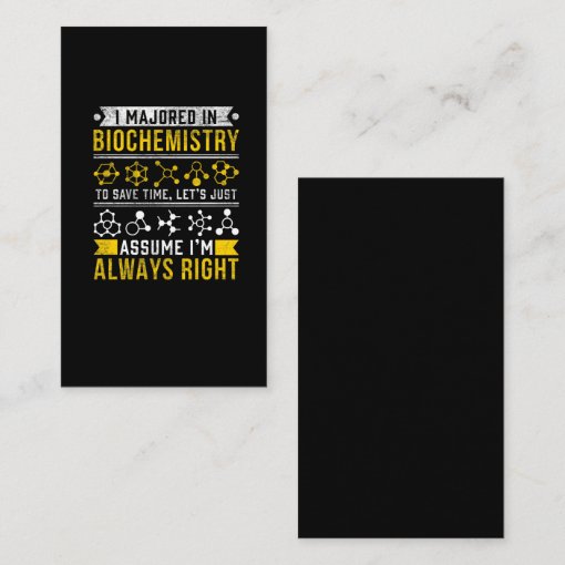 Biochemistry Humor Biologist Funny Scientist Joke Business Card | Zazzle
