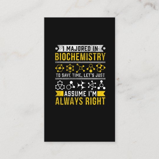 Biochemistry Humor Biologist Funny Scientist Joke Business Card ...