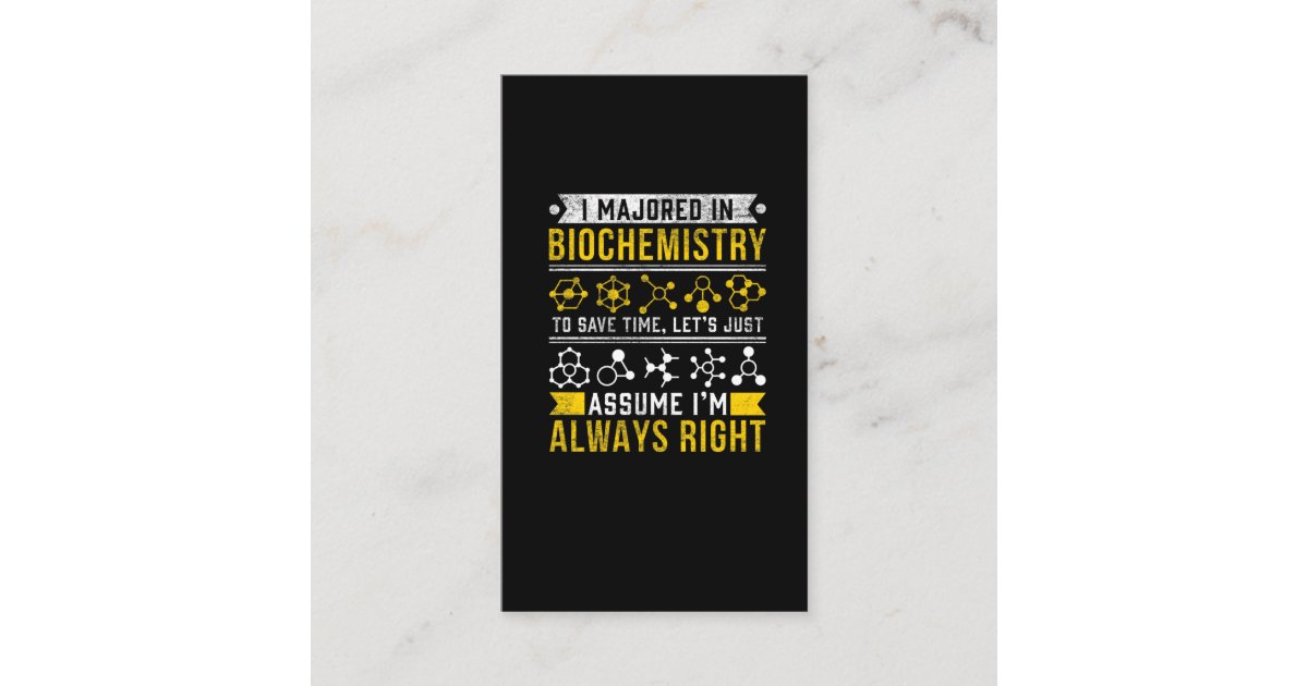 Biochemistry Humor Biologist Funny Scientist Joke Business Card | Zazzle