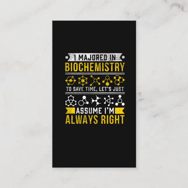 Biochemistry Humor Biologist Funny Scientist Joke Business Card | Zazzle