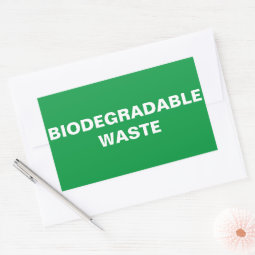 Biodegradable Waste Sign Rectangular Sticker | Zazzle