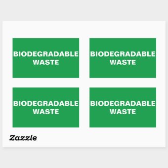 Biodegradable Waste Sign Rectangular Sticker | Zazzle