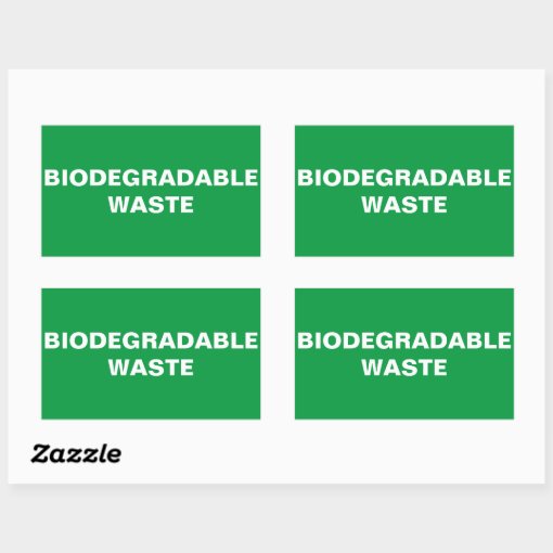 Biodegradable Waste Sign Rectangular Sticker | Zazzle