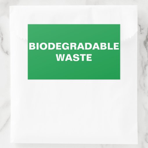 Biodegradable Waste Sign Rectangular Sticker | Zazzle
