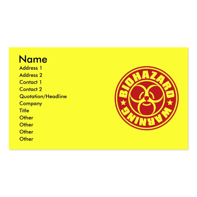 BIOHAZARD BUSINESS CARDS