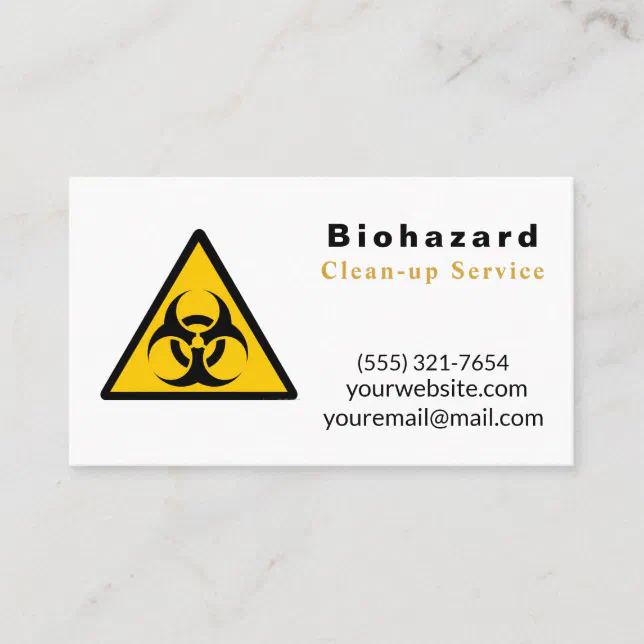Biohazard Cleanup Cleaning Service Business Card | Zazzle