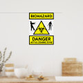 Biohazard Danger Active Zombie Zone poster | Zazzle