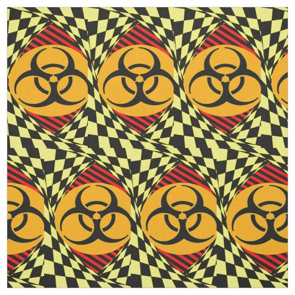 Red Biohazard Symbol Fabric | Zazzle