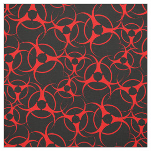 Red Biohazard Symbol Fabric | Zazzle