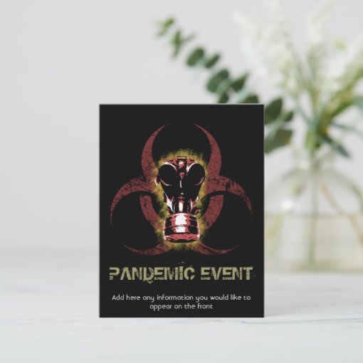 Biohazard Gas Mask Customizable Invitation | Zazzle