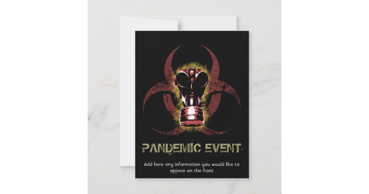 Biohazard Gas Mask Customizable Invitation | Zazzle