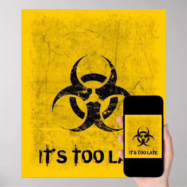 Biohazard Grunge Customizable Poster | Zazzle