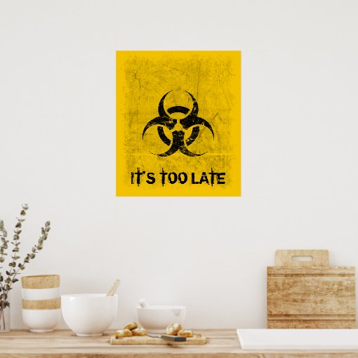 Biohazard Grunge Customizable Poster | Zazzle