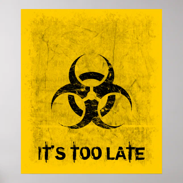 Biohazard Grunge Customizable Poster | Zazzle