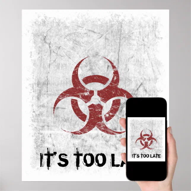 Biohazard Grunge Customizable Poster | Zazzle