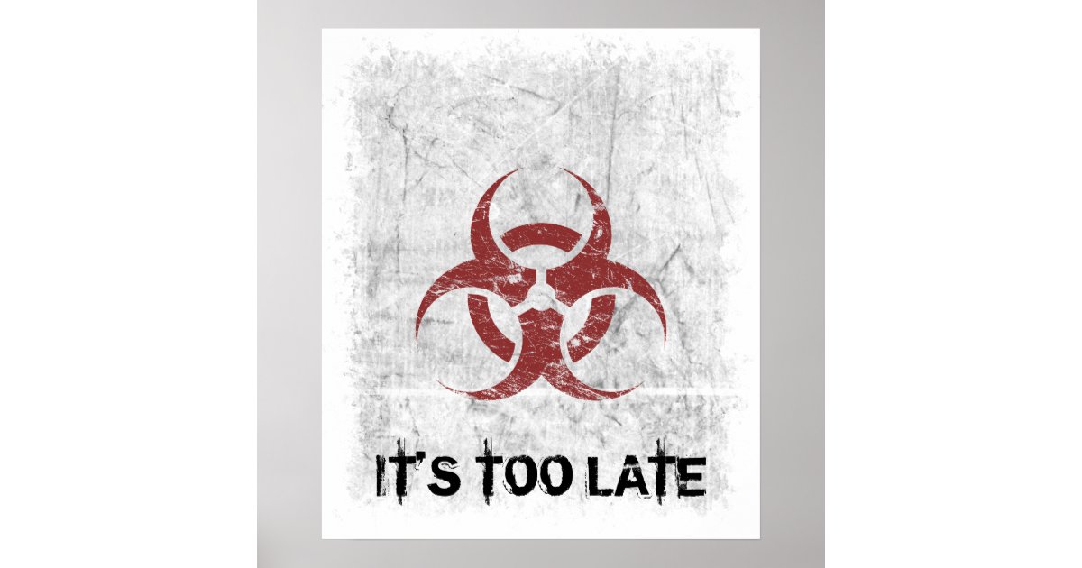 Biohazard Grunge Customizable Poster | Zazzle